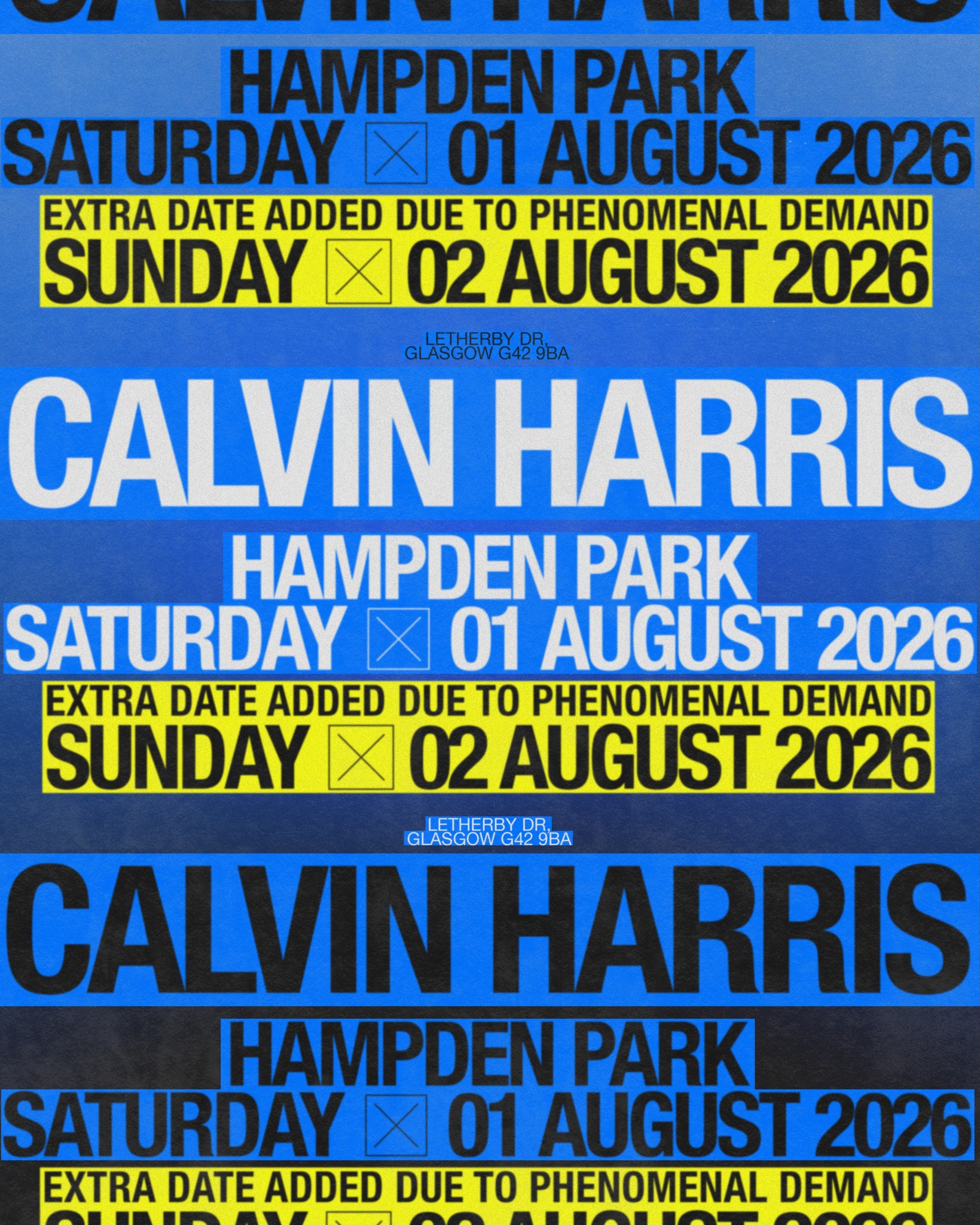 Calvin Harris Hampden Park 2nd August 2026